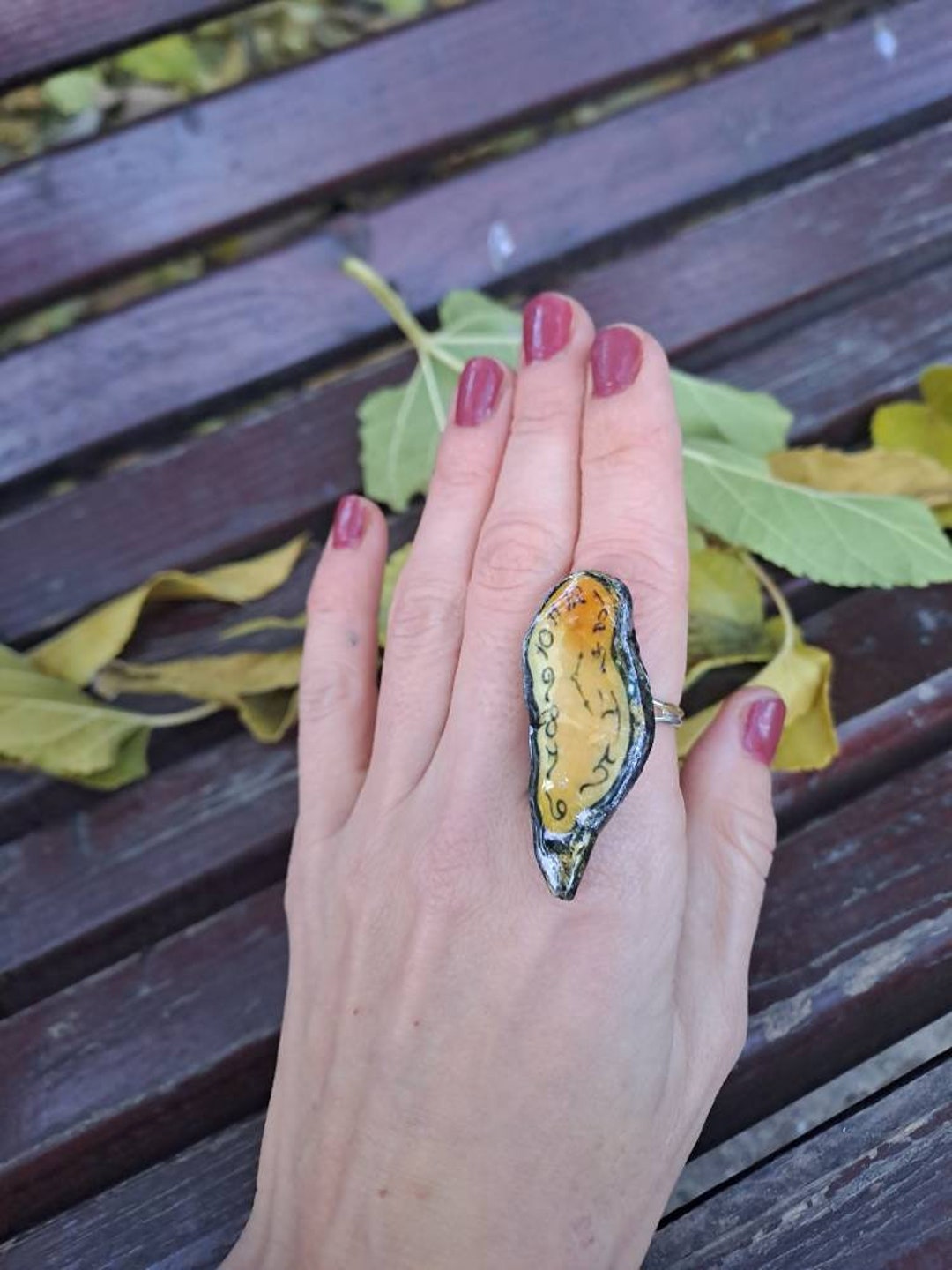 Ring "clock of Salvador Dali" Gift for Her - Etsy