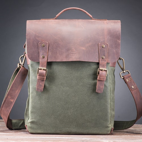 Personalized Backpack for Men Water-repellent Waxed Canvas - Etsy