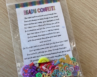 Back to School Ready Confetti Printable, First Day of School, Ready ...