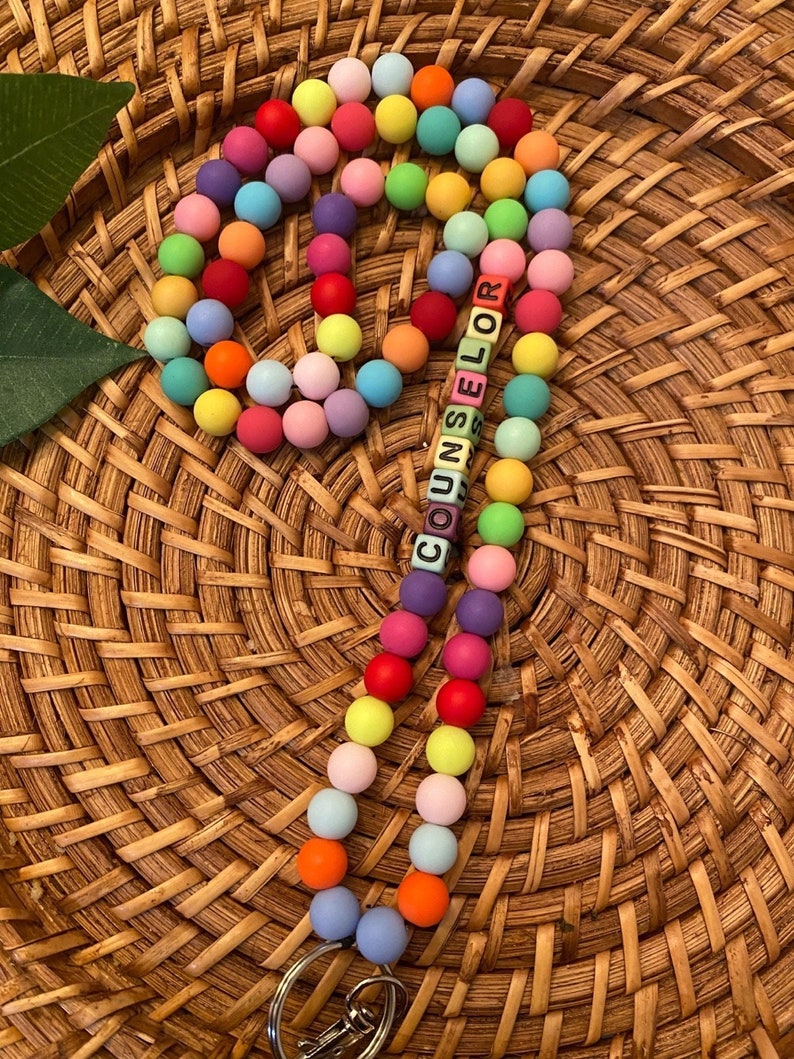 Counselor Lanyard Colorful Lanyard ID Badge Lanyard - Etsy
