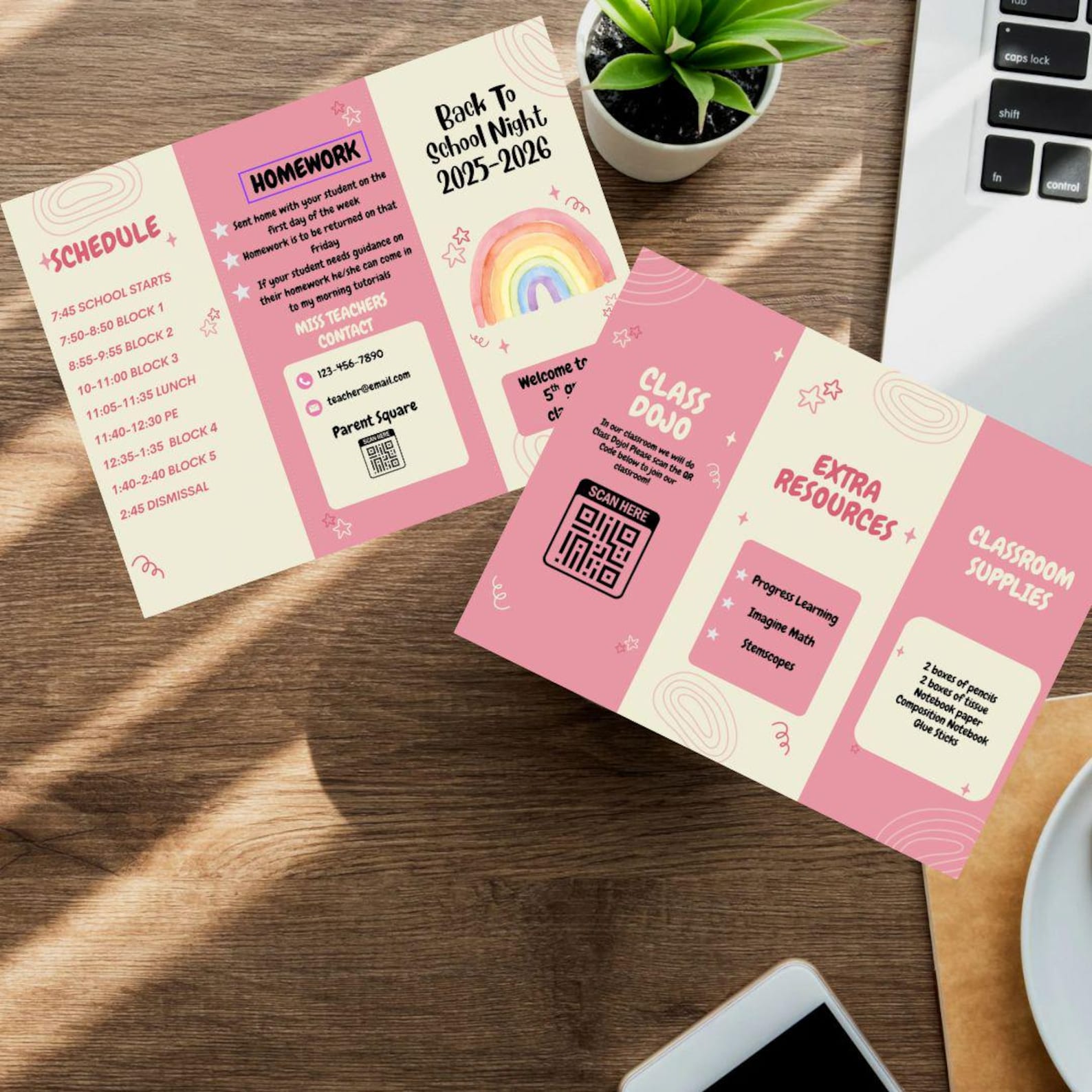 Back to School Brochure, Open House Editable Template, Meet the Teacher ...