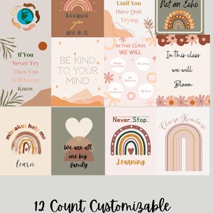 12 Editable Boho Classroom Posters, Printable Wall-art, Classroom Signs ...
