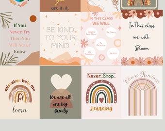 12 Editable Boho Classroom Posters Printable Wall-art - Etsy