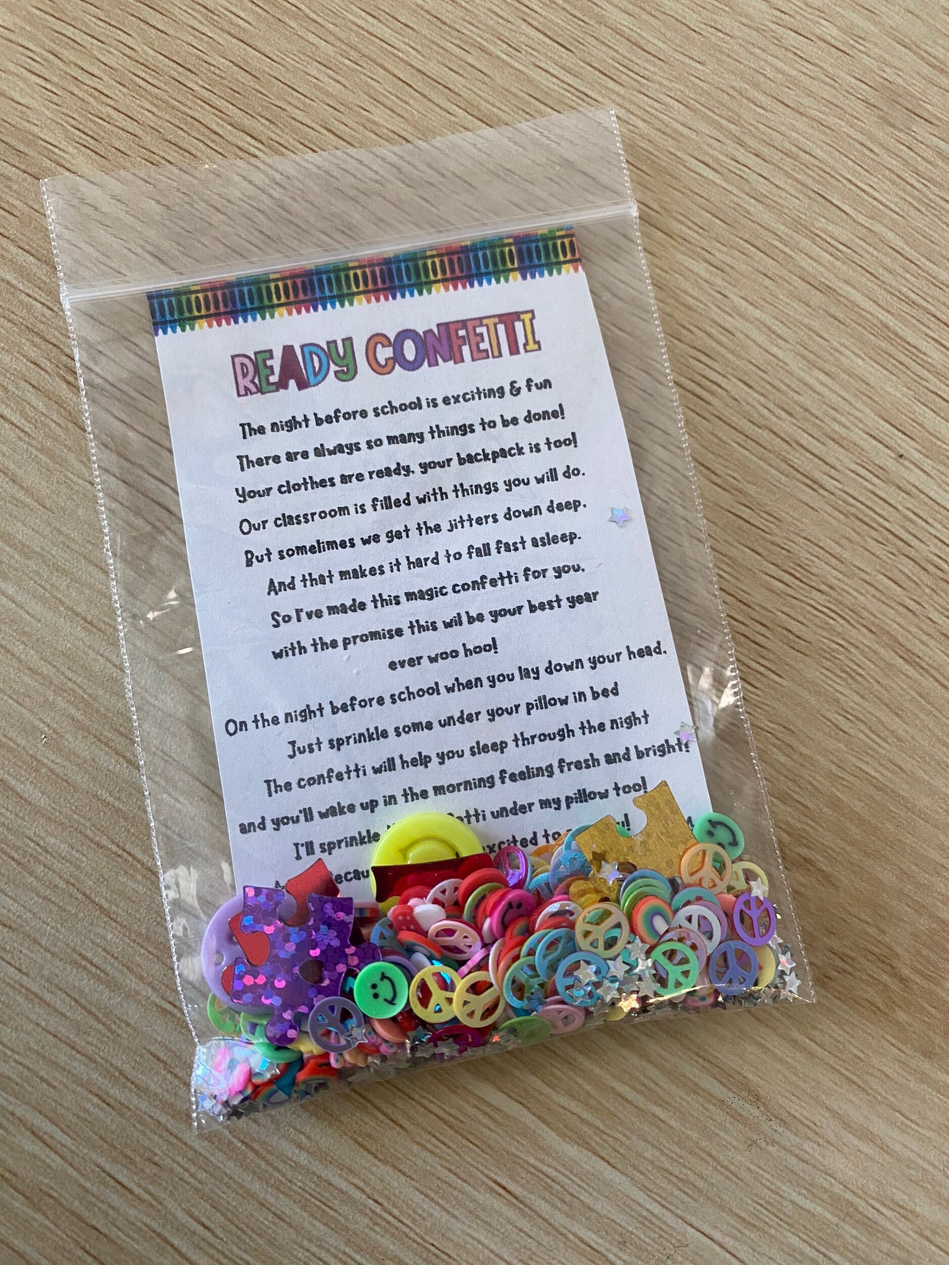 Ready Confetti Bags, Back to School, Ready Confetti, First Day of ...