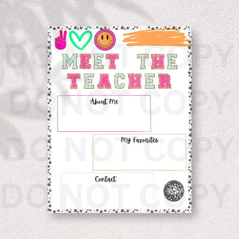 Groovy Bright Meet the Teacher Template, Back to School, Meet the ...