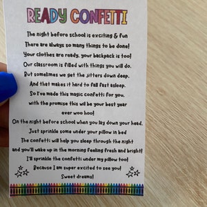 Ready Confetti Bags, Back to School, Ready Confetti, First Day of ...
