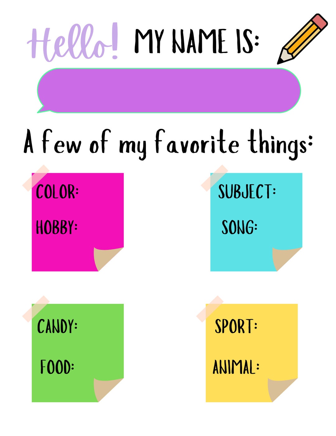 Back to School Kids Printable, First Day of School Printable, All About ...