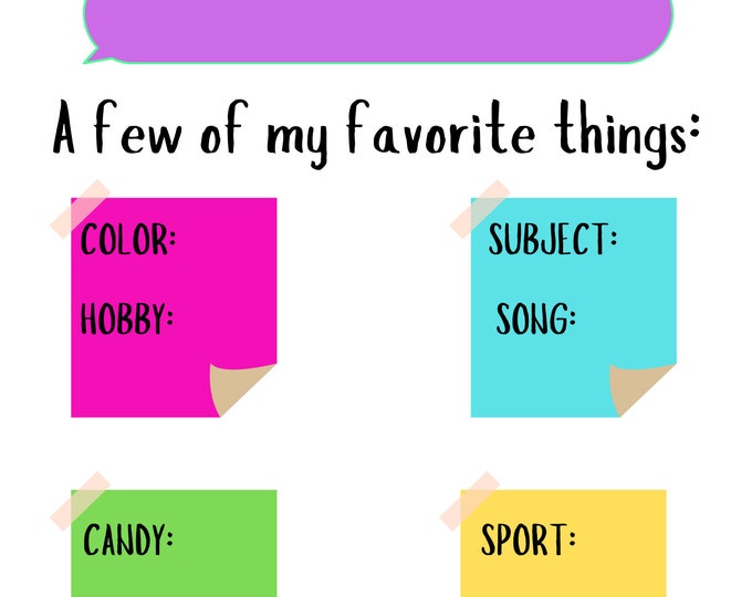 All About Me Back to School Printable Backpack Art, Writing Activity ...