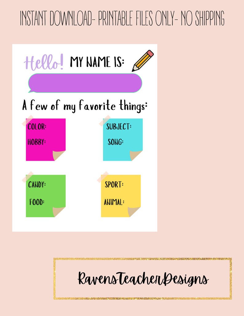 Back to School Kids Printable, First Day of School Printable, All About ...