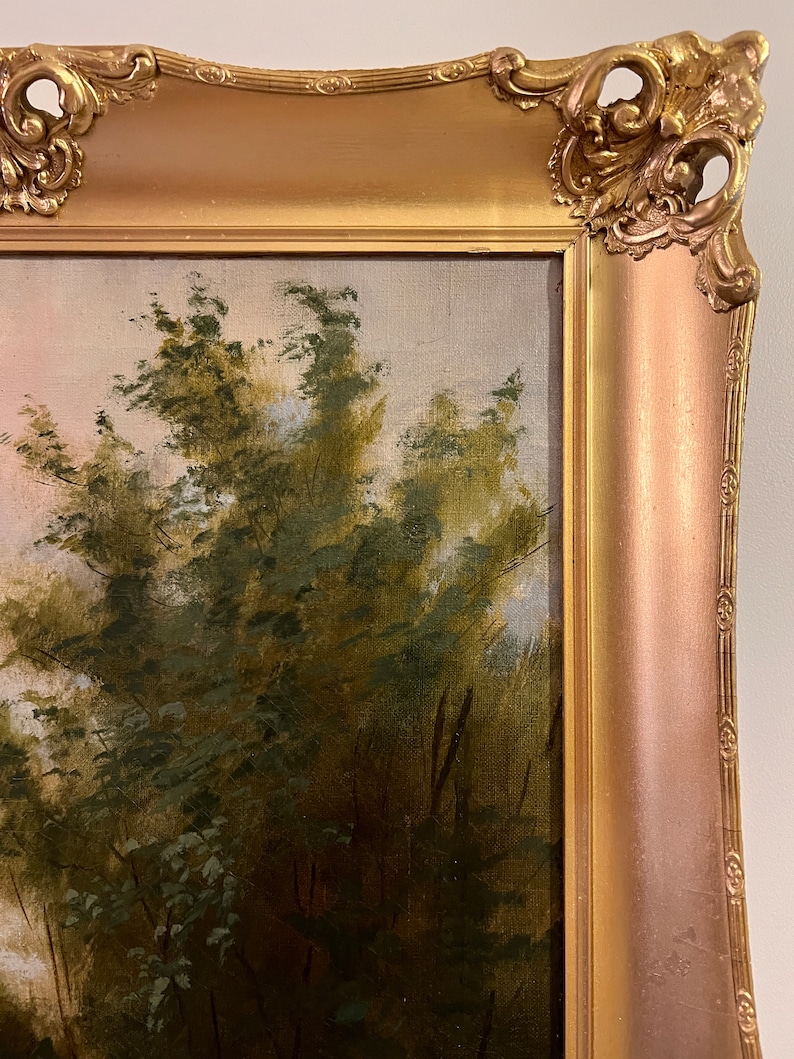 Antique T. BAILEY Original Oil Painting on Canvas Landscape - Etsy