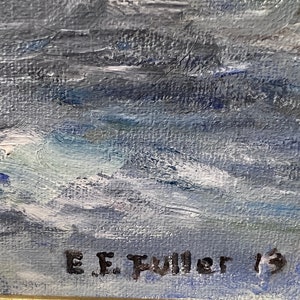 Artist E.F. Fuller Original Painting on Canvas, Seascape, Sailboat ...