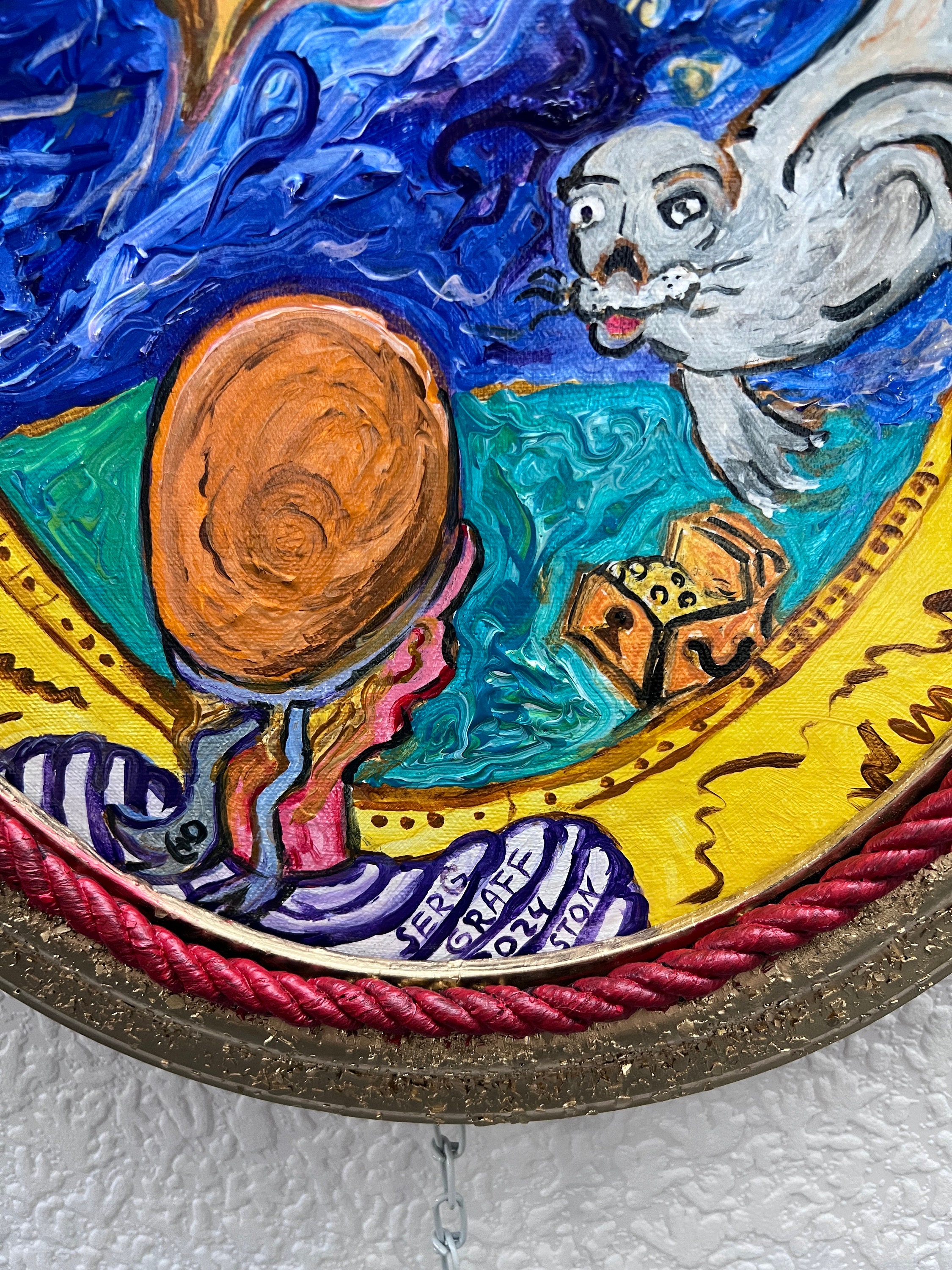 Oil Painting on Canvas Board by Serg Graff, Seascape yellow Submarine ...