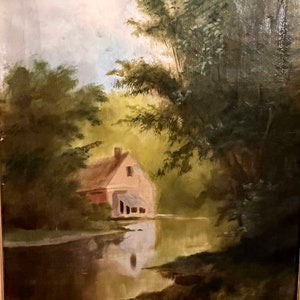 Antique T. BAILEY Original Oil Painting on Canvas Landscape - Etsy