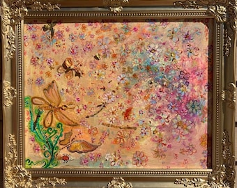 Original Vintage Framed ABSTRACT OIL PAINTING by Jeff Cowell - Etsy