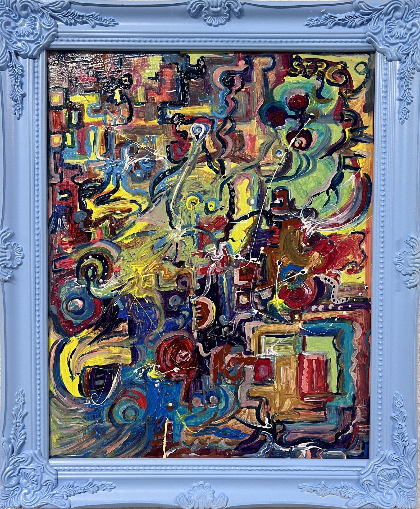 Original Abstract Painting on Canvas "optimistic Creativity" by Serg ...