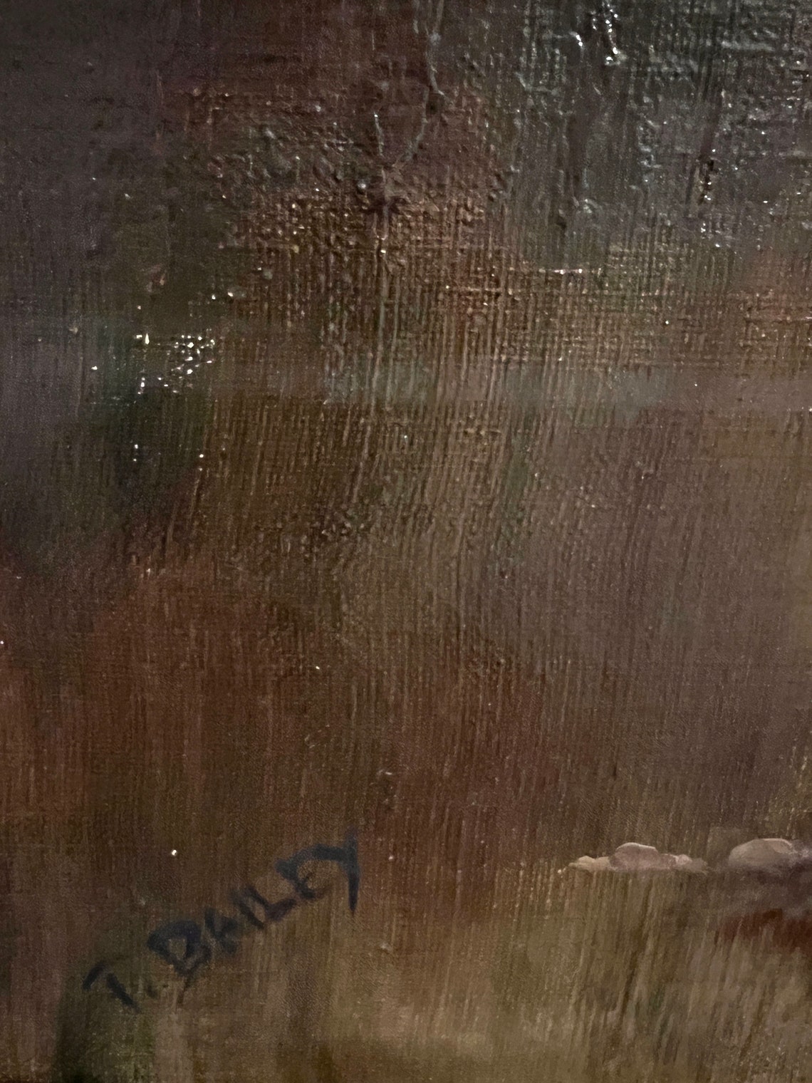 Antique T. BAILEY Original Oil Painting on Canvas Landscape - Etsy