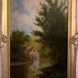 Antique T. BAILEY Original Oil Painting on Canvas Landscape - Etsy