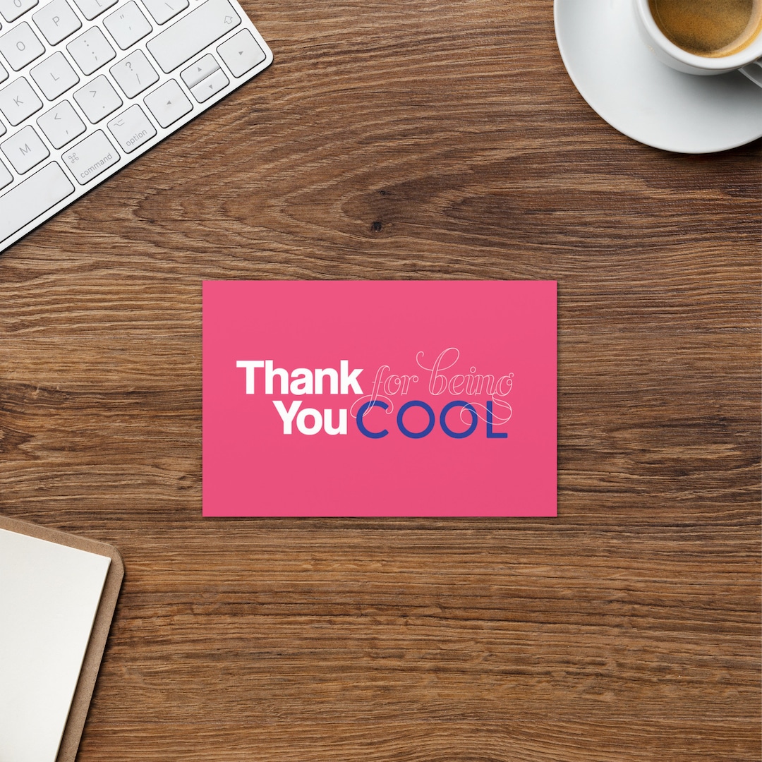 Thank You for Being Cool Greeting Card Indie Cute Thank You Card - Etsy