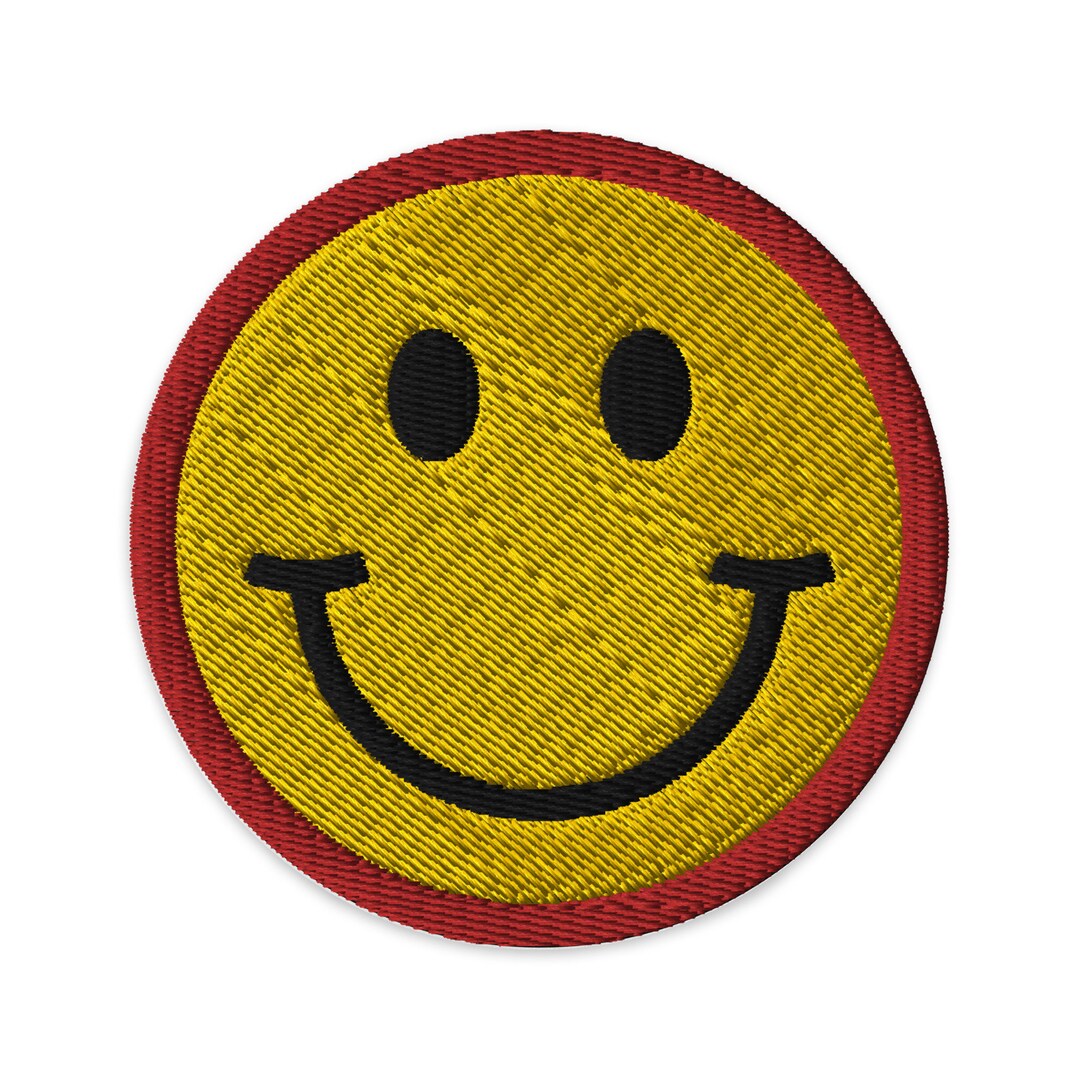 Smiley Face Embroidered Patch Unique Fun Accessory - Etsy
