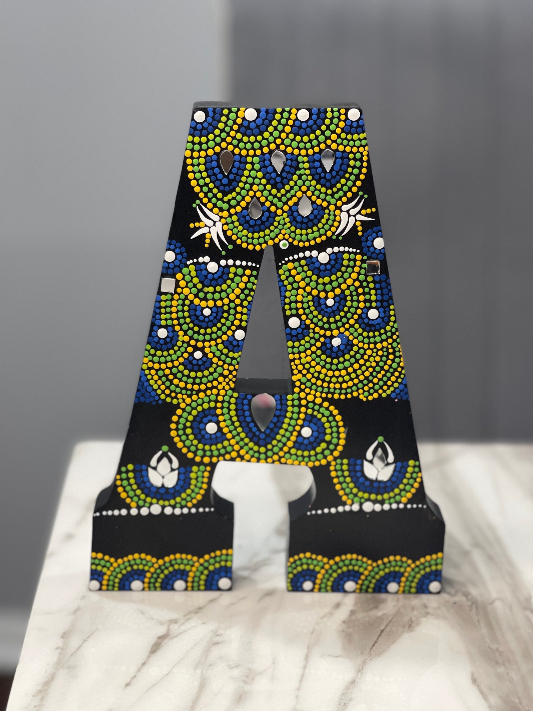 Personalized Handmade Dot Art Alphabet Letter. MADE TO ORDER - Etsy