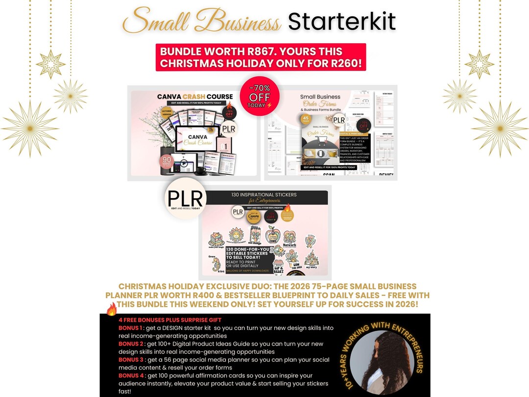 Small Business Starterkit Bundle PLR | Canva Crash Course | Order Forms ...