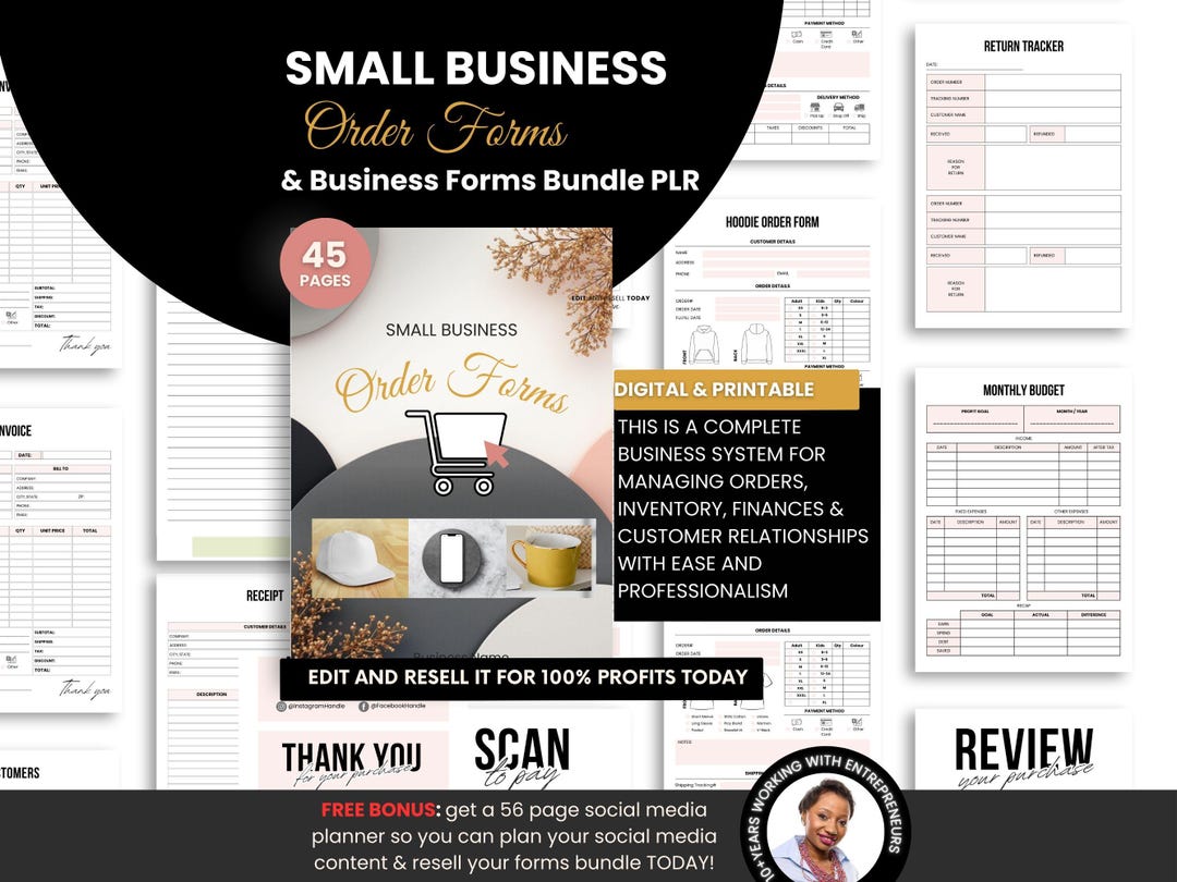 Small Business Order and Business Forms Template Bundle PLR | Canva ...