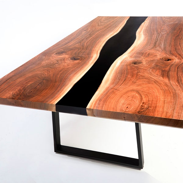 Walnut Epoxy Table - Etsy