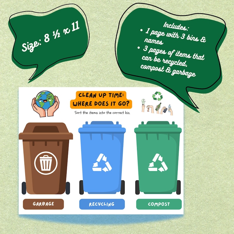Waste Sorting & Recycling Activity, Earth Day Activity - Etsy Canada