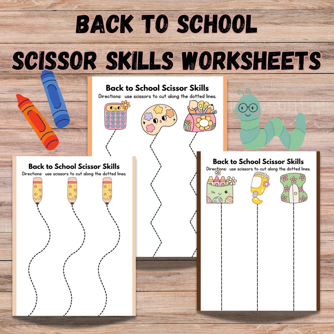 Back to School Scissor Skills Worksheets, Fine Motor Activity ...