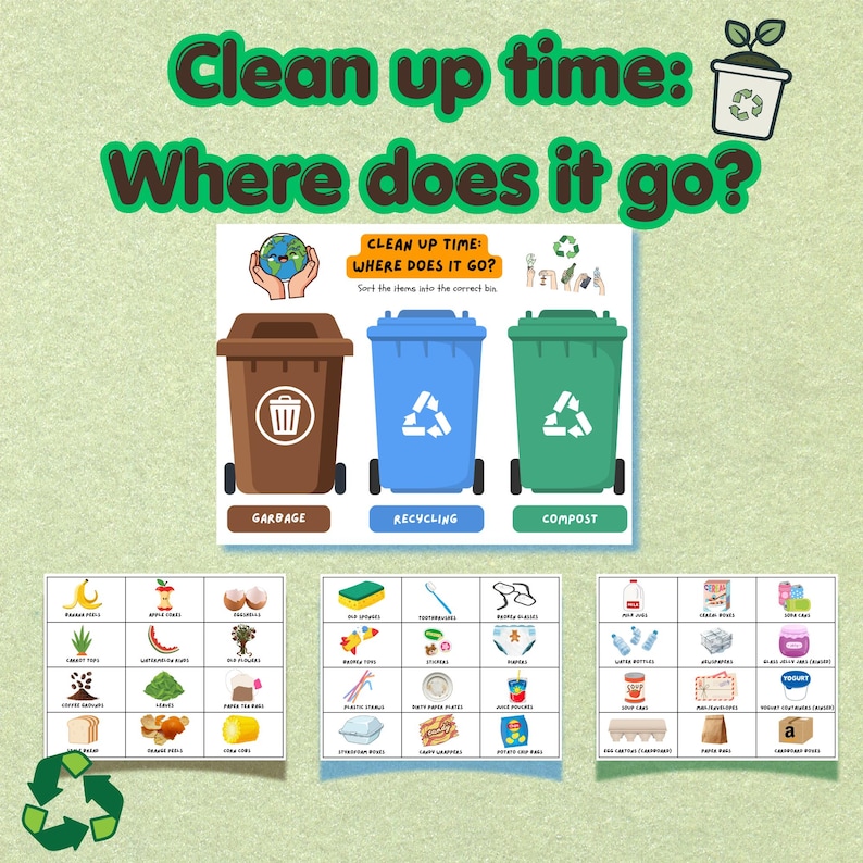 Waste Sorting & Recycling Activity, Earth Day Activity - Etsy Canada