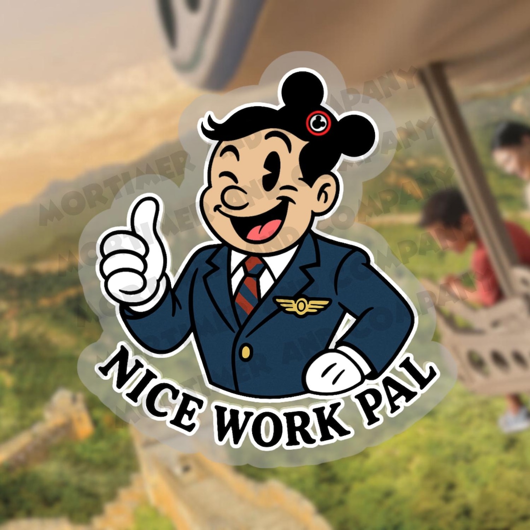 NICE WORK PAL | Soarin Ride Inspired Waterprooof Vinyl Disney Sticker ...
