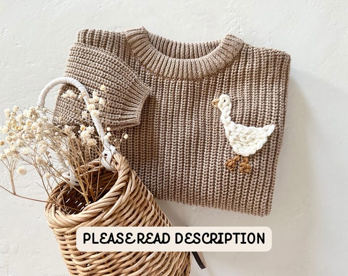 Custom Goose Embroidered Sweater, Embroidered Sweater, Girls Sweaters ...