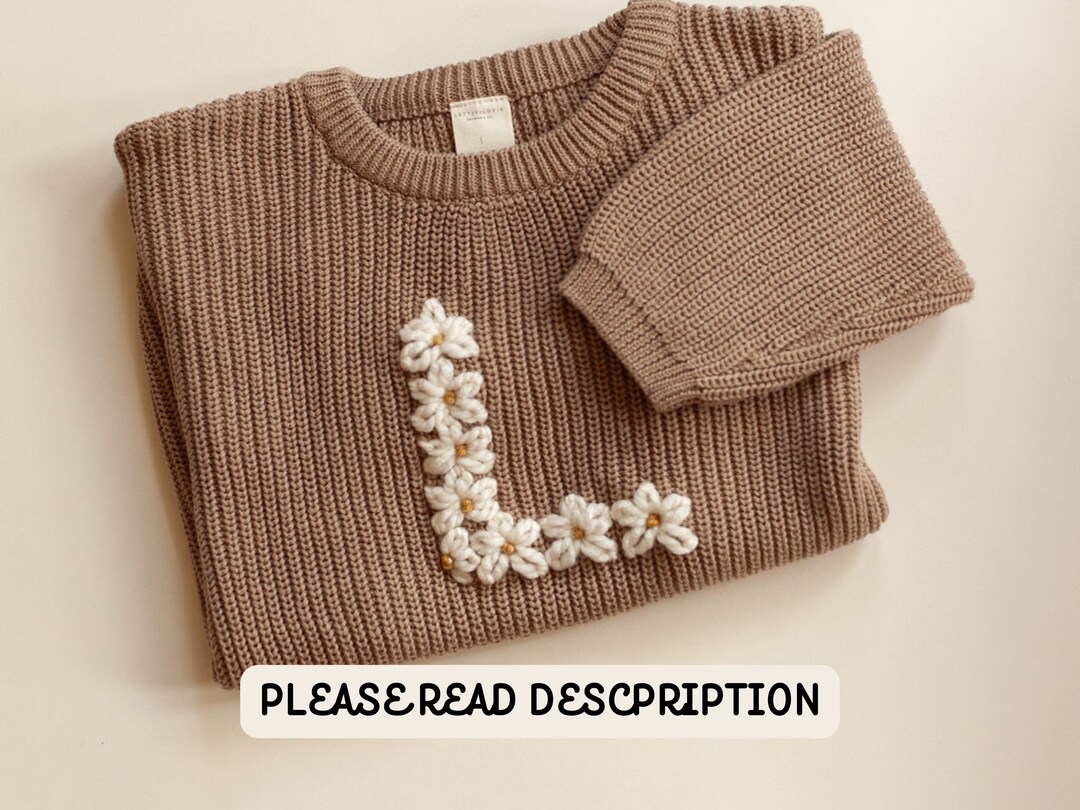 Custom Embroidered Letter Sweater, Embroidered Sweater, Coming Home ...