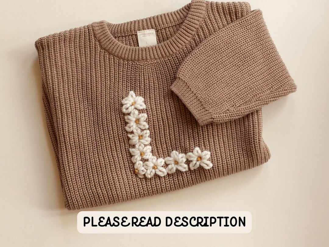 Custom Embroidered Letter Sweater, Embroidered Sweater, Coming Home ...