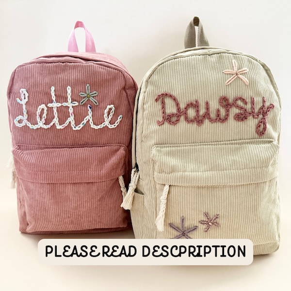 Embroidered Backpack - Etsy