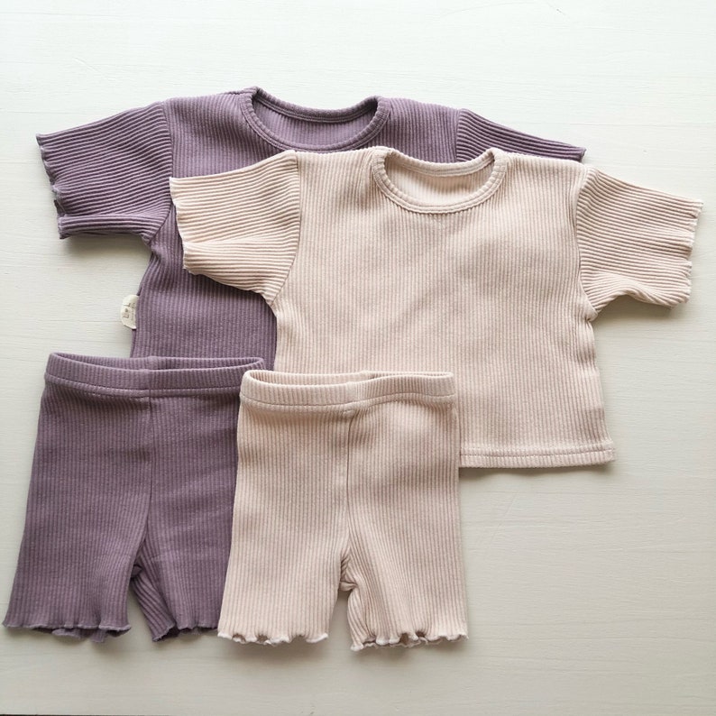 Ribbed Set Kids 2 Piece Set Baby 2 Piece Set Biker Short - Etsy