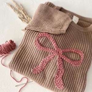 Custom Bow Sweater, Baby Sweater, Oversized Baby Sweater, Little Girl ...