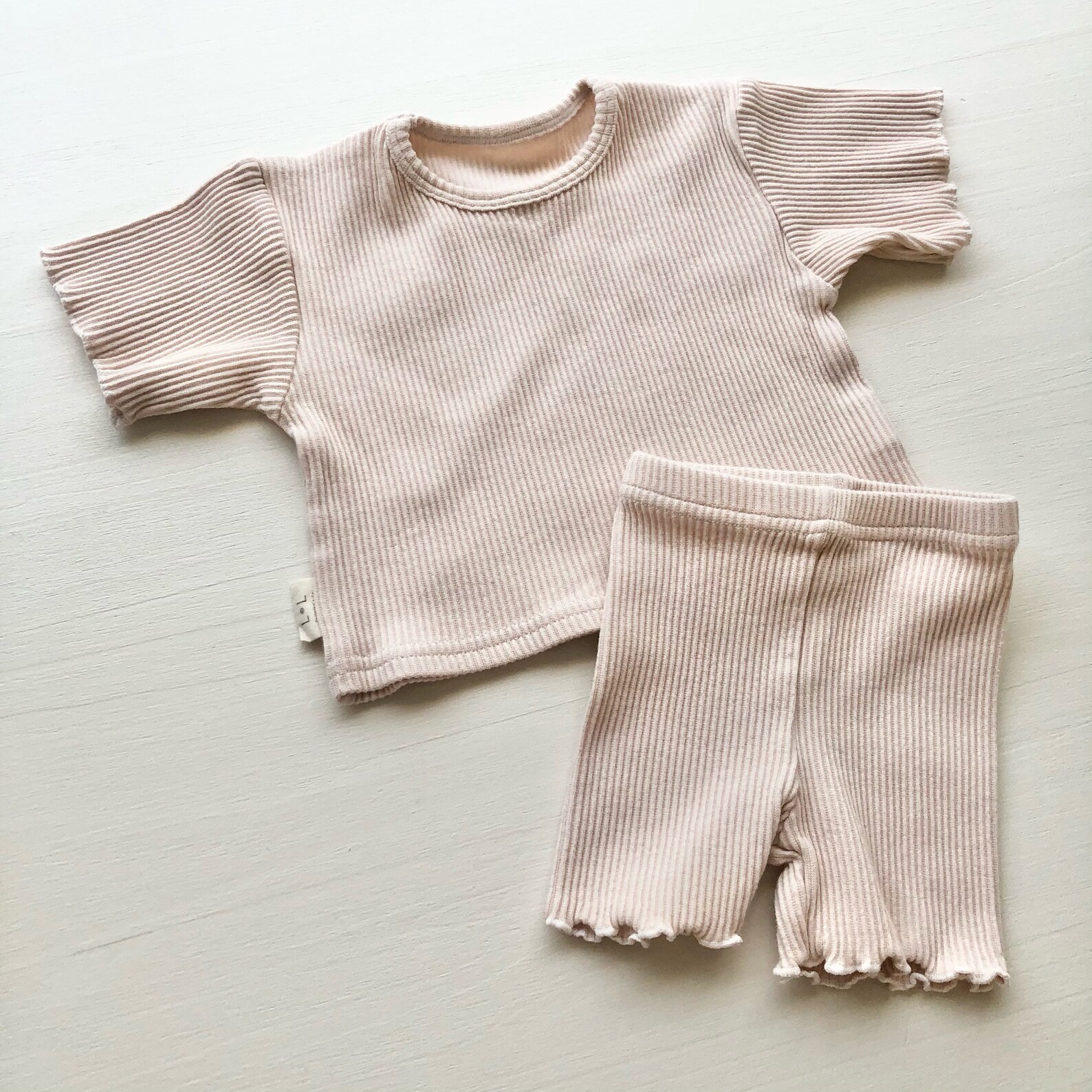 Ribbed Set Kids 2 Piece Set Baby 2 Piece Set Biker Short - Etsy