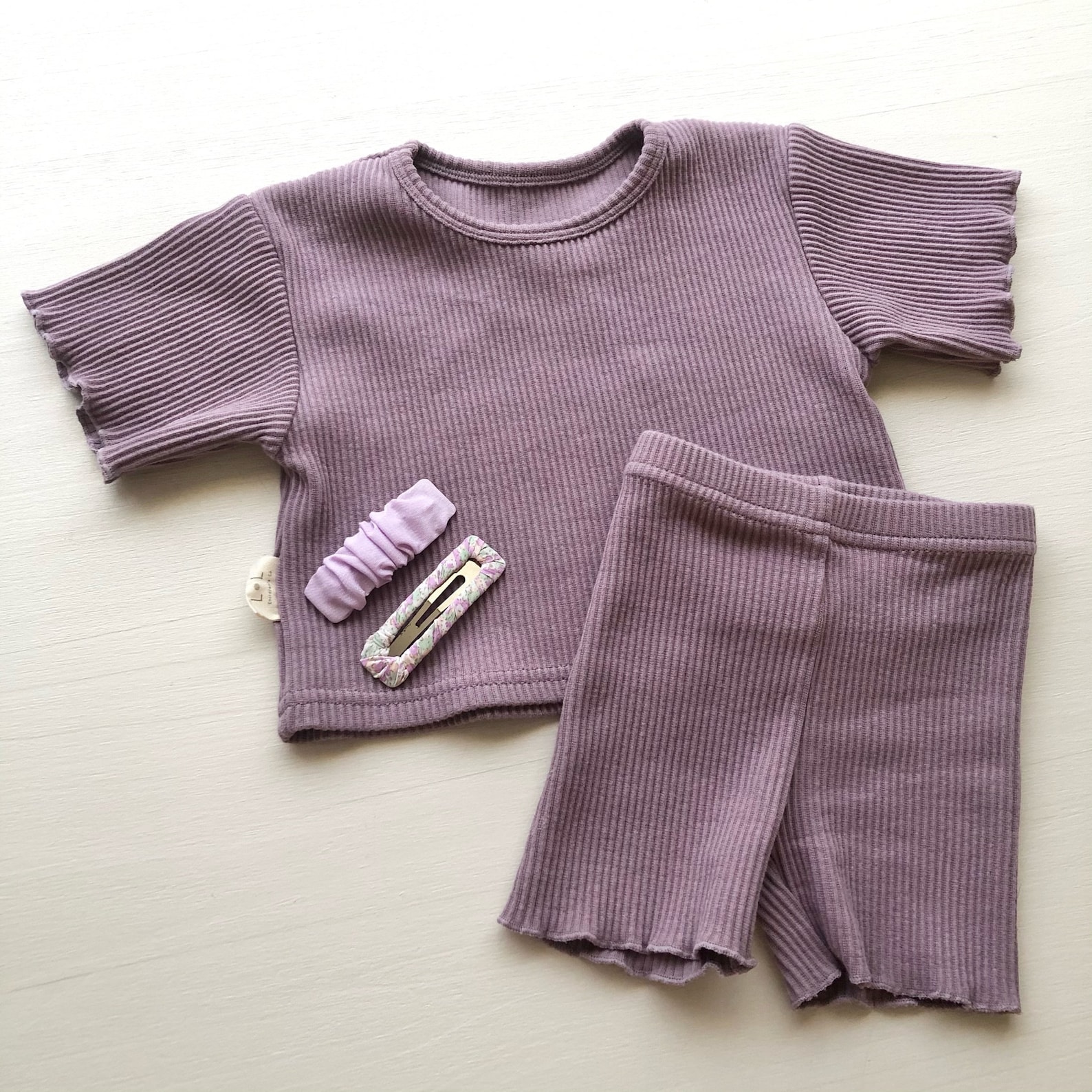 Ribbed Set Kids 2 Piece Set Baby 2 Piece Set Biker Short - Etsy