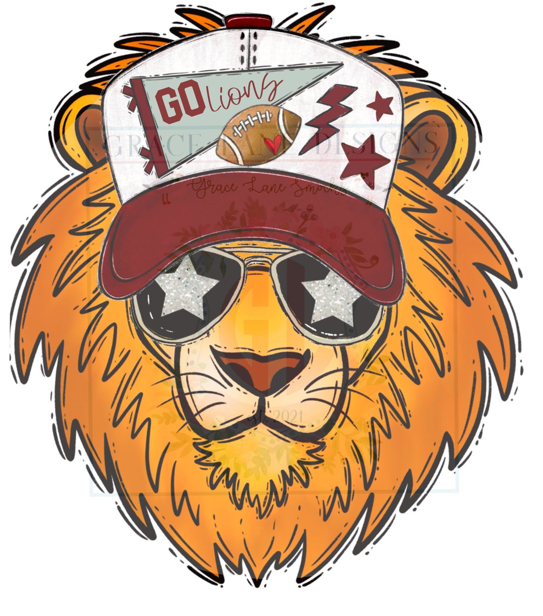 Maroon Lion HIGH SCHOOL MASCOT Trucker Hat Custom Orders - Png Hand ...