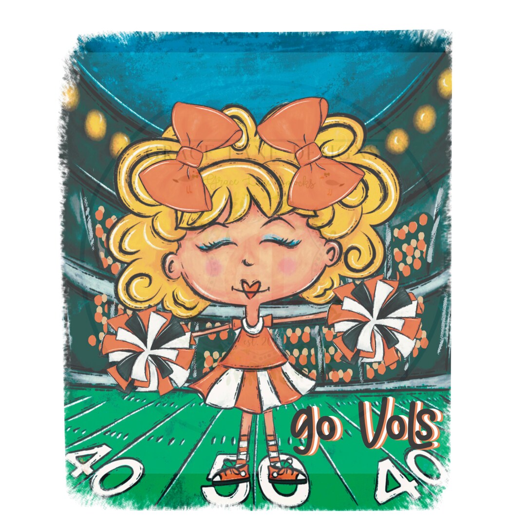 Go Vols Orange Png Hand Drawn Digital Download Football Game Pompom ...