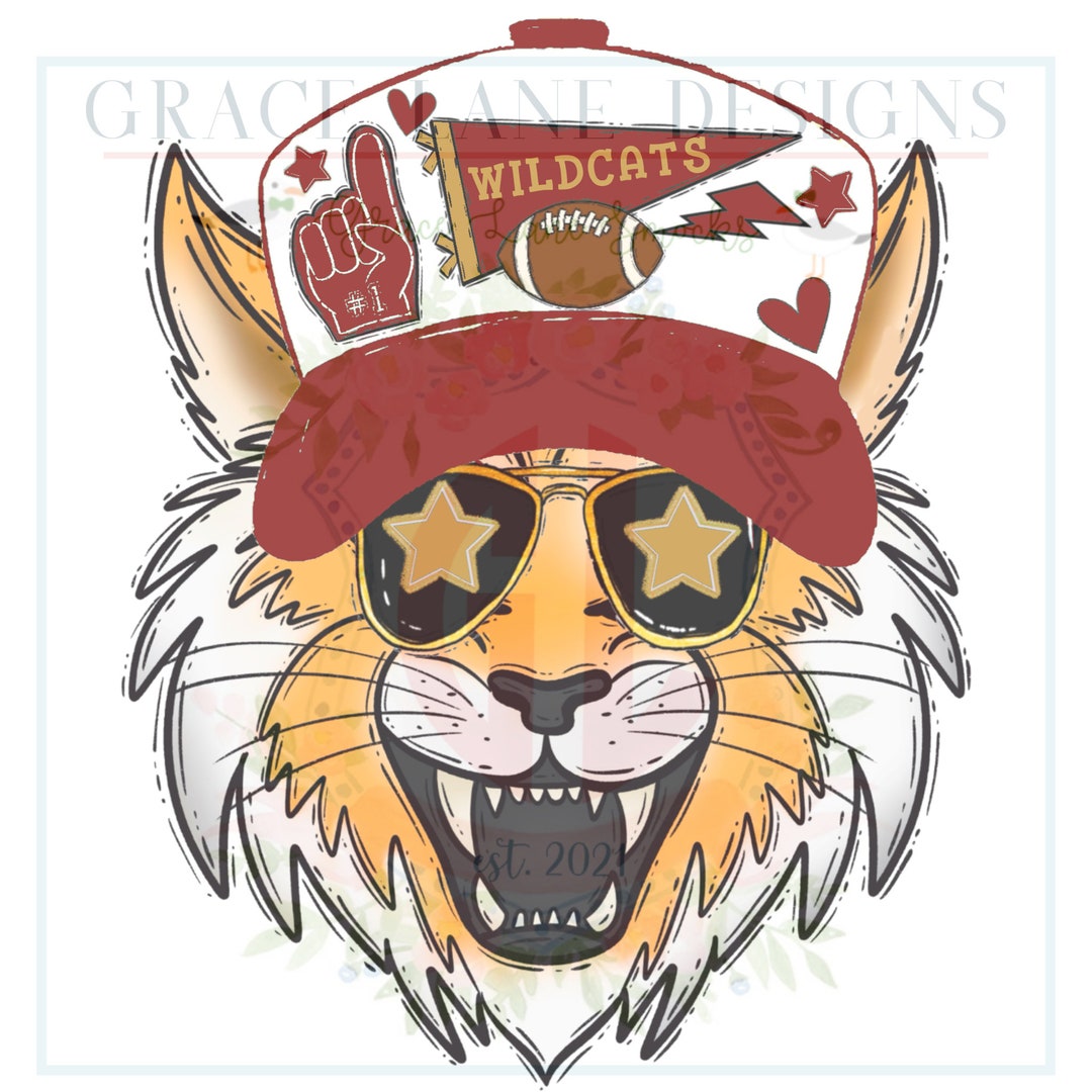 Wildcats MAROON CRIMSON GOLD Trucker Hat Png Hand Drawn Procreate ...