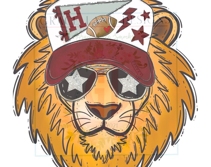 Maroon Lion HIGH SCHOOL MASCOT Trucker Hat Custom Orders - Png Hand ...