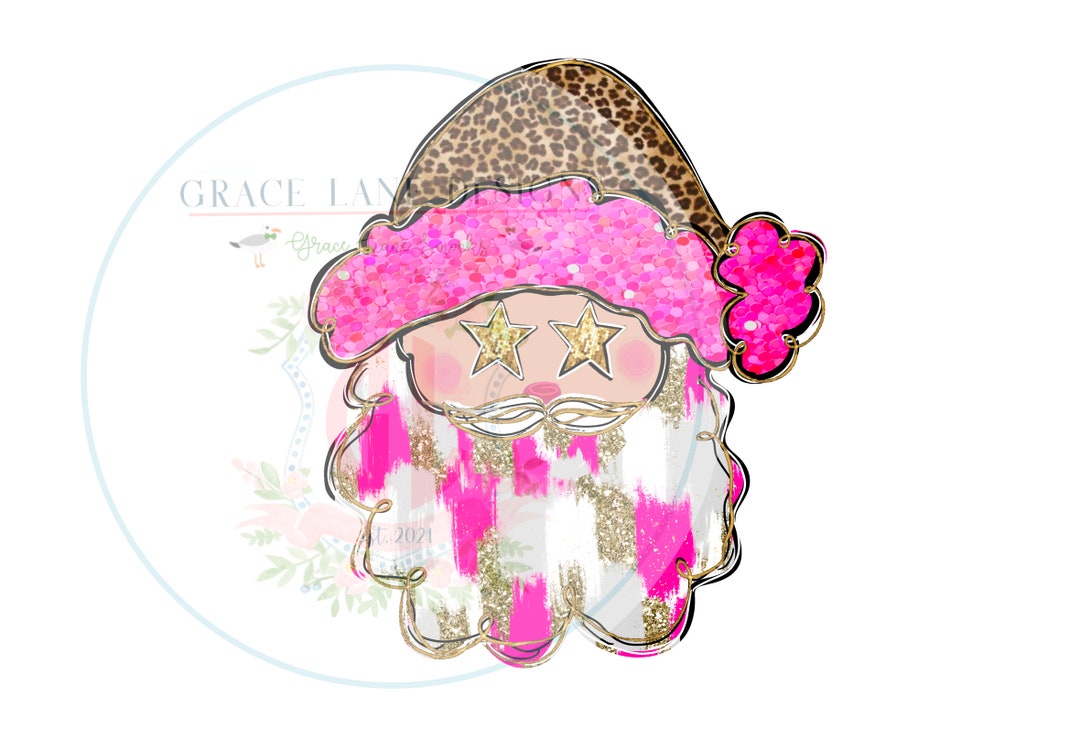 Santa PNG Hand Drawn Digital Download Christmas Santa Leopard Print ...