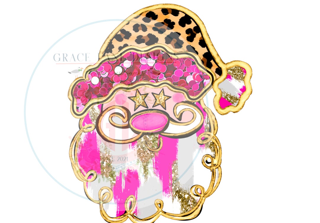 Santa PNG Hand Drawn Digital Download Christmas Santa Leopard Print ...