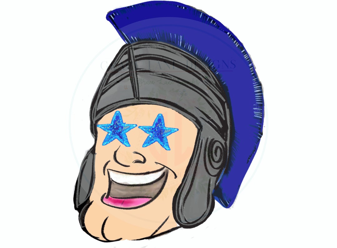 SPARTAN Trojan Royal Blue White Png Hand Drawn Procreate Digital ...