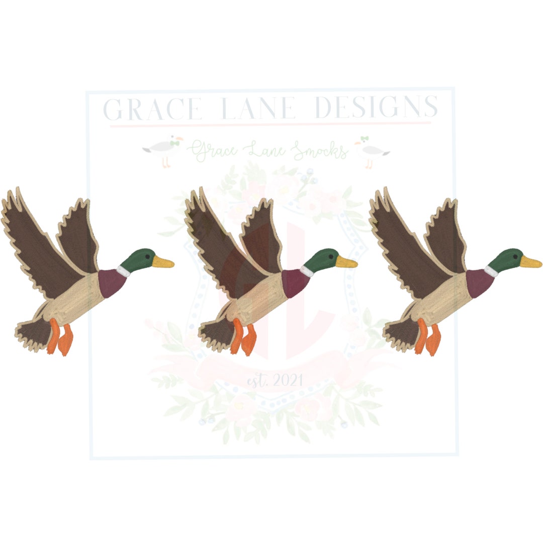 PNG Hand Drawn Faux Smocked and Embroidery Digital Download Mallard ...