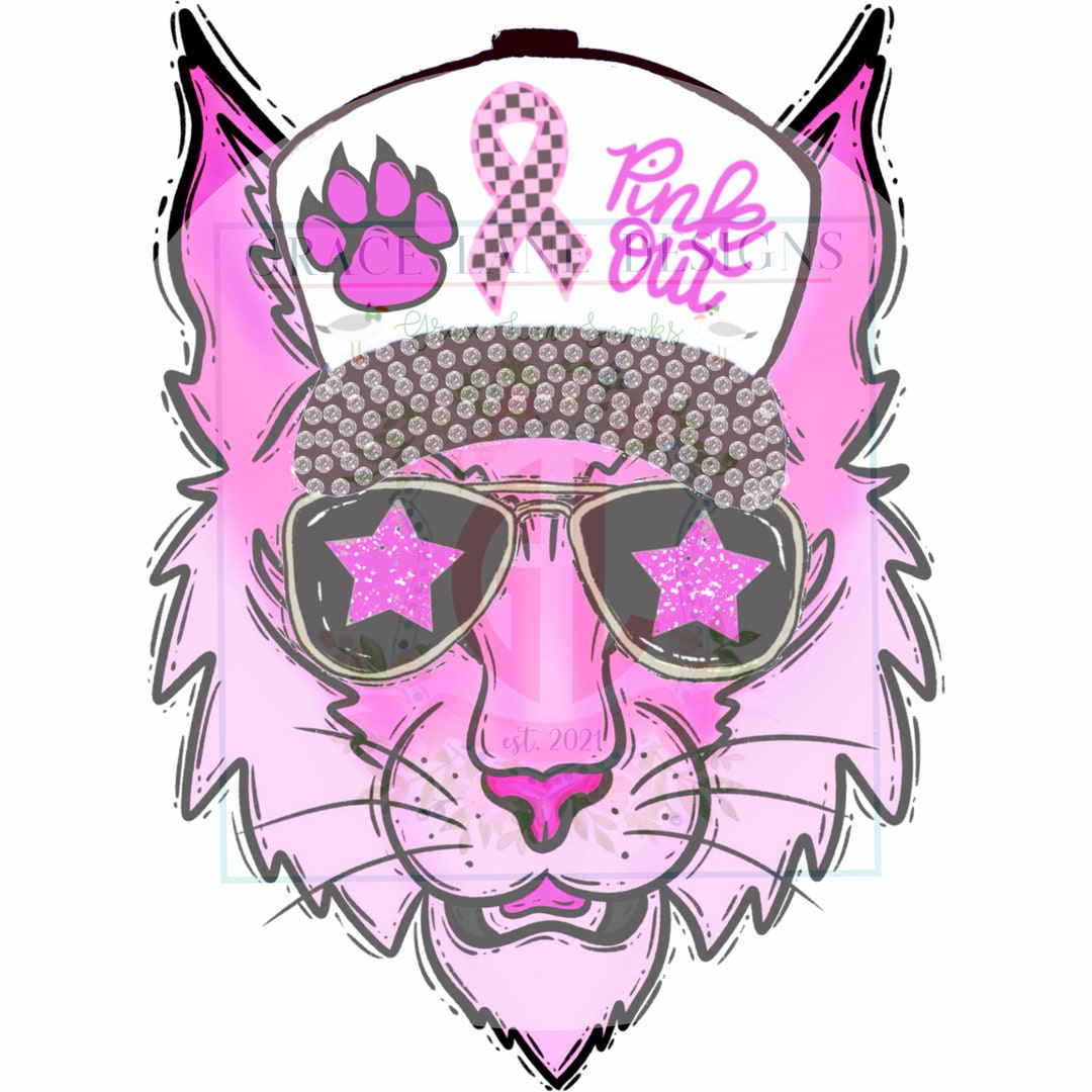 BOBCATS PINK OUT Trucker Hat Png Hand Drawn Procreate Digital Download ...