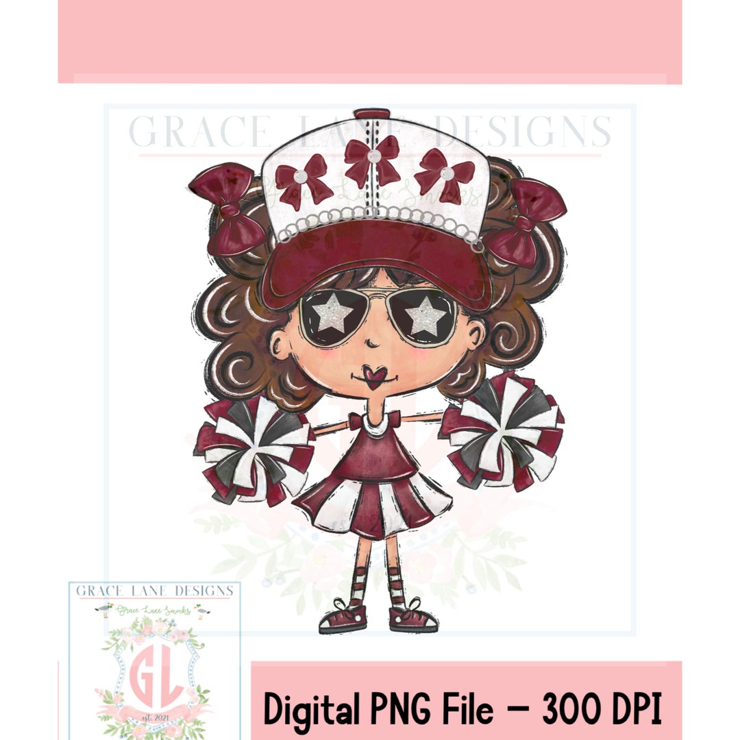 Maroon PREPPY CHEERLEADER TRUCKER Hat Custom Orders Png Hand Drawn ...