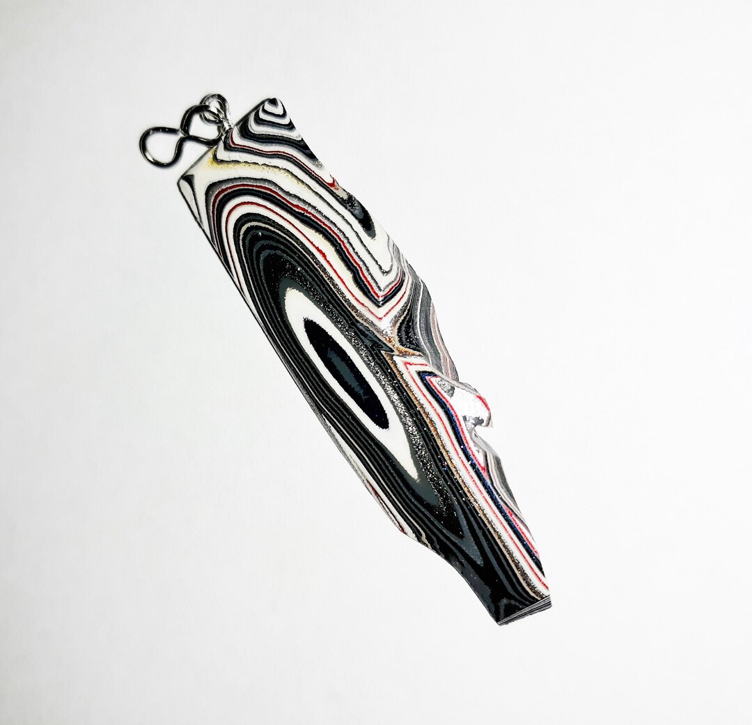 Shaved Cross Section Stalactite-cut True Fordite Pendant VERY RARE OOAK ...